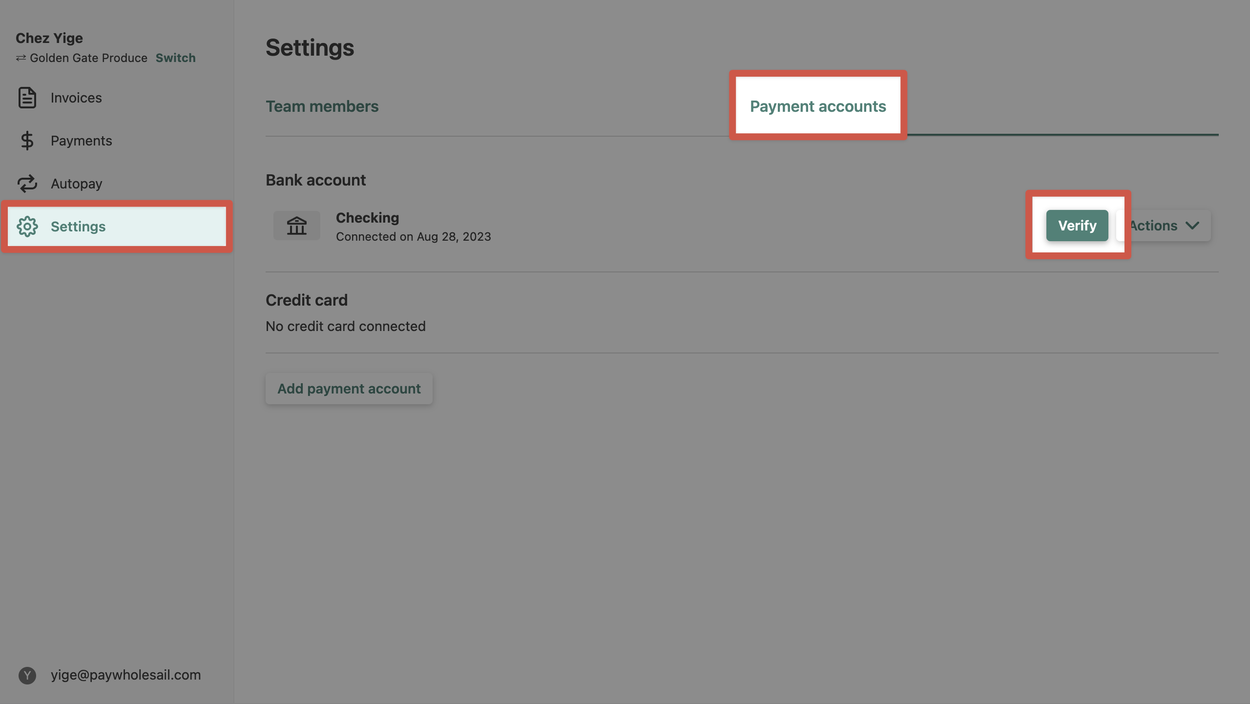 Connect your bank account using account and routing numbers – Wholesail ...