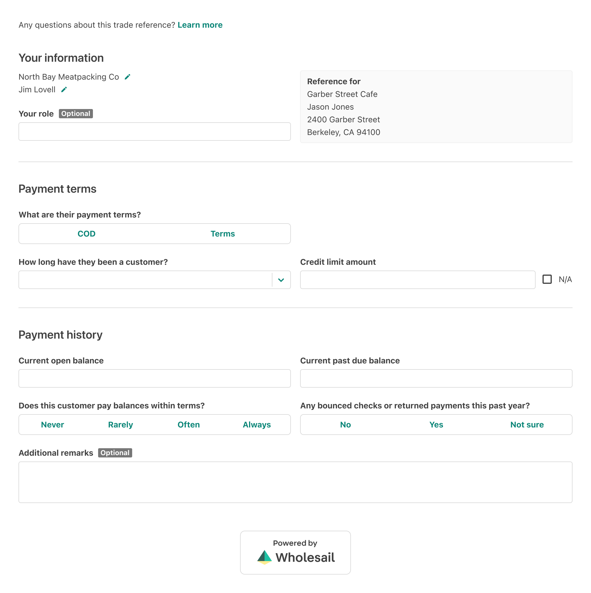 How to Complete a Trade Reference through Wholesail – Wholesail Help