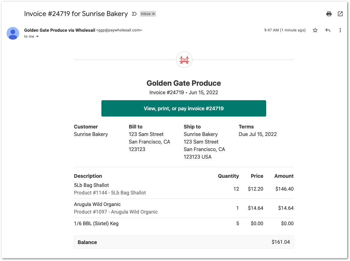 Introduction to Automatic Invoice Emails from Wholesail – Wholesail Help