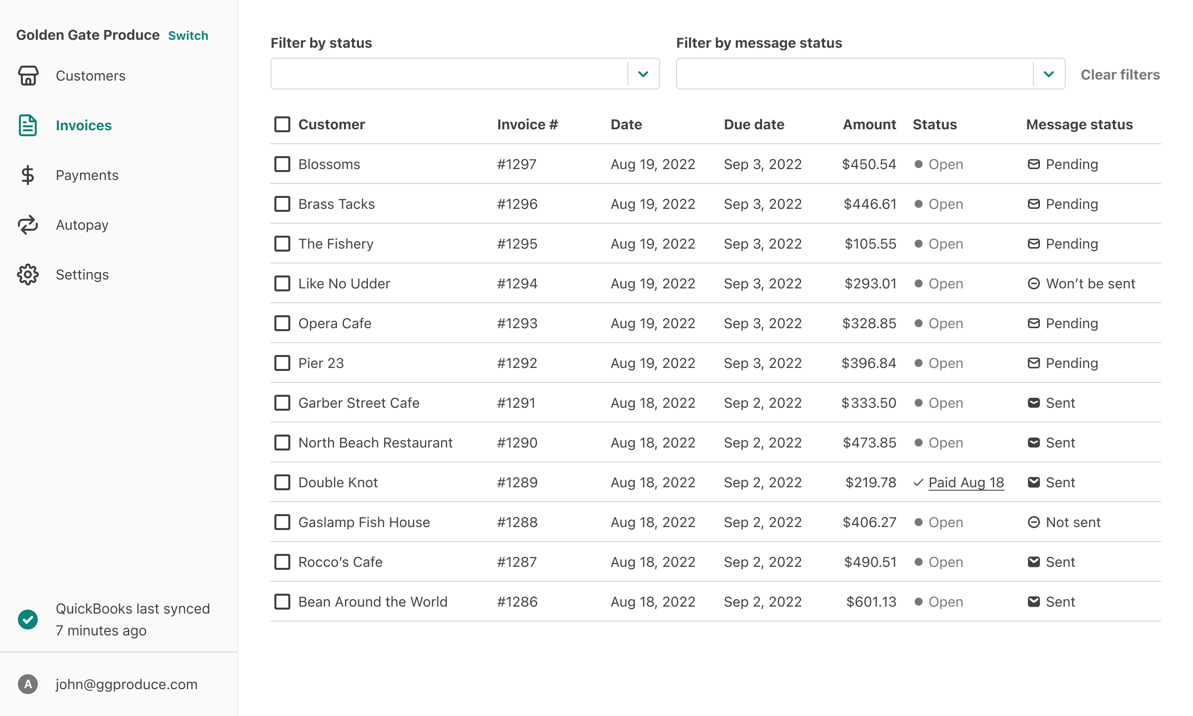 Managing Automatic Invoices for your Customers – Wholesail Help